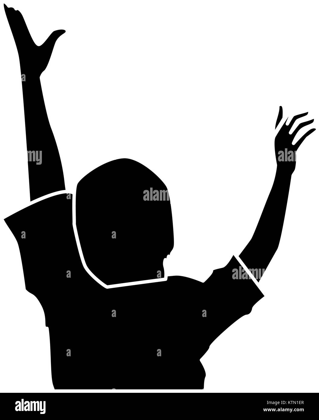 human silhouette with hands up vector illustration design Stock Vector ...