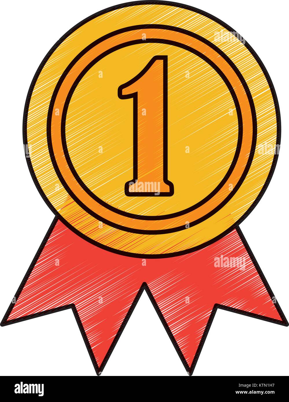 award rosette number one competition vector illustration Stock Vector ...