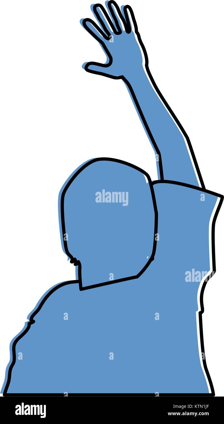 human silhouette with hands up vector illustration design Stock Vector ...