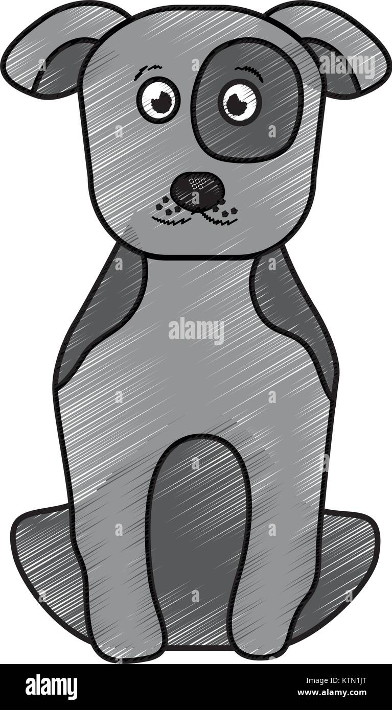 pet dog sitting animal domestic vector illustration Stock Vector Image ...