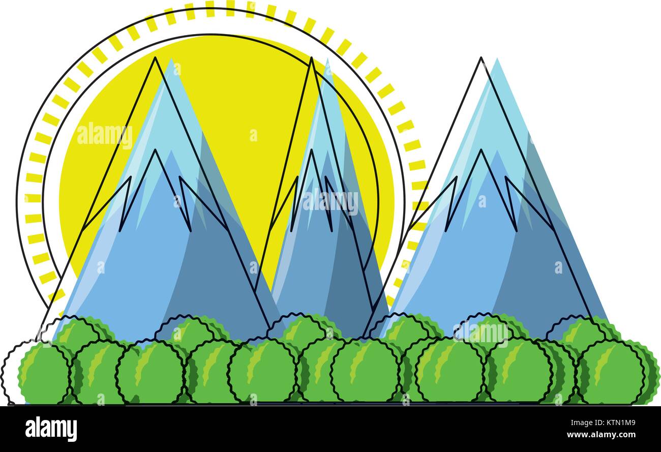 cartoon alps landscape Stock Vector Image & Art - Alamy