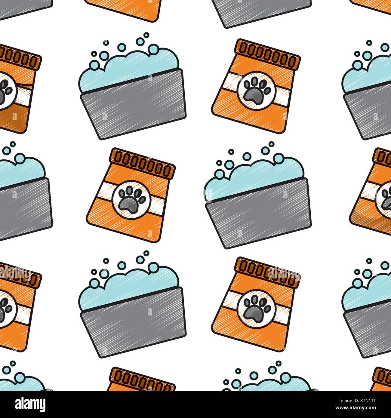 pet food and grooming seamless pattern vector illustration Stock Vector ...