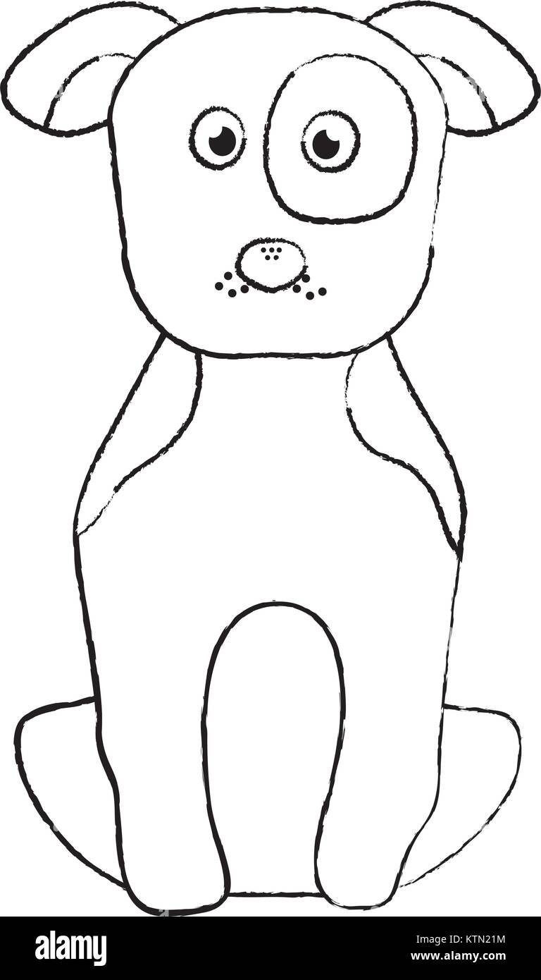 pet dog sitting animal domestic vector illustration Stock Vector Image ...