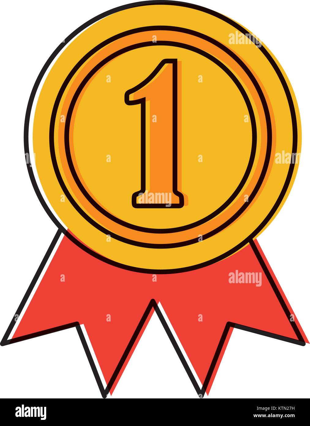 award rosette number one competition vector illustration Stock Vector ...