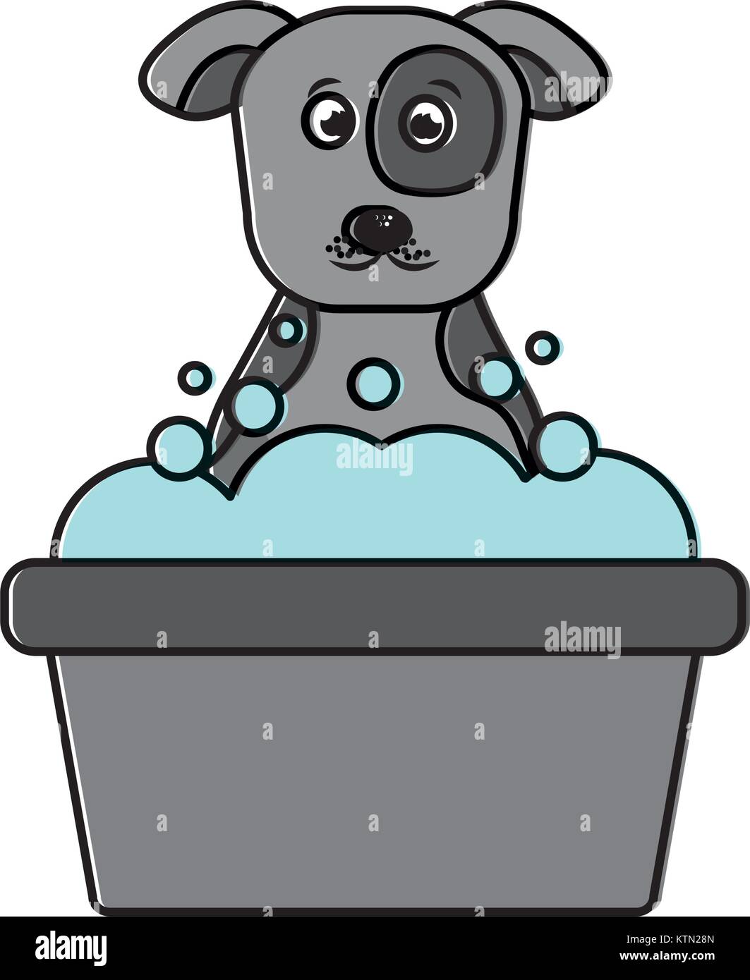 cartoon dog bathing foam clean vector illustration Stock Vector Image ...