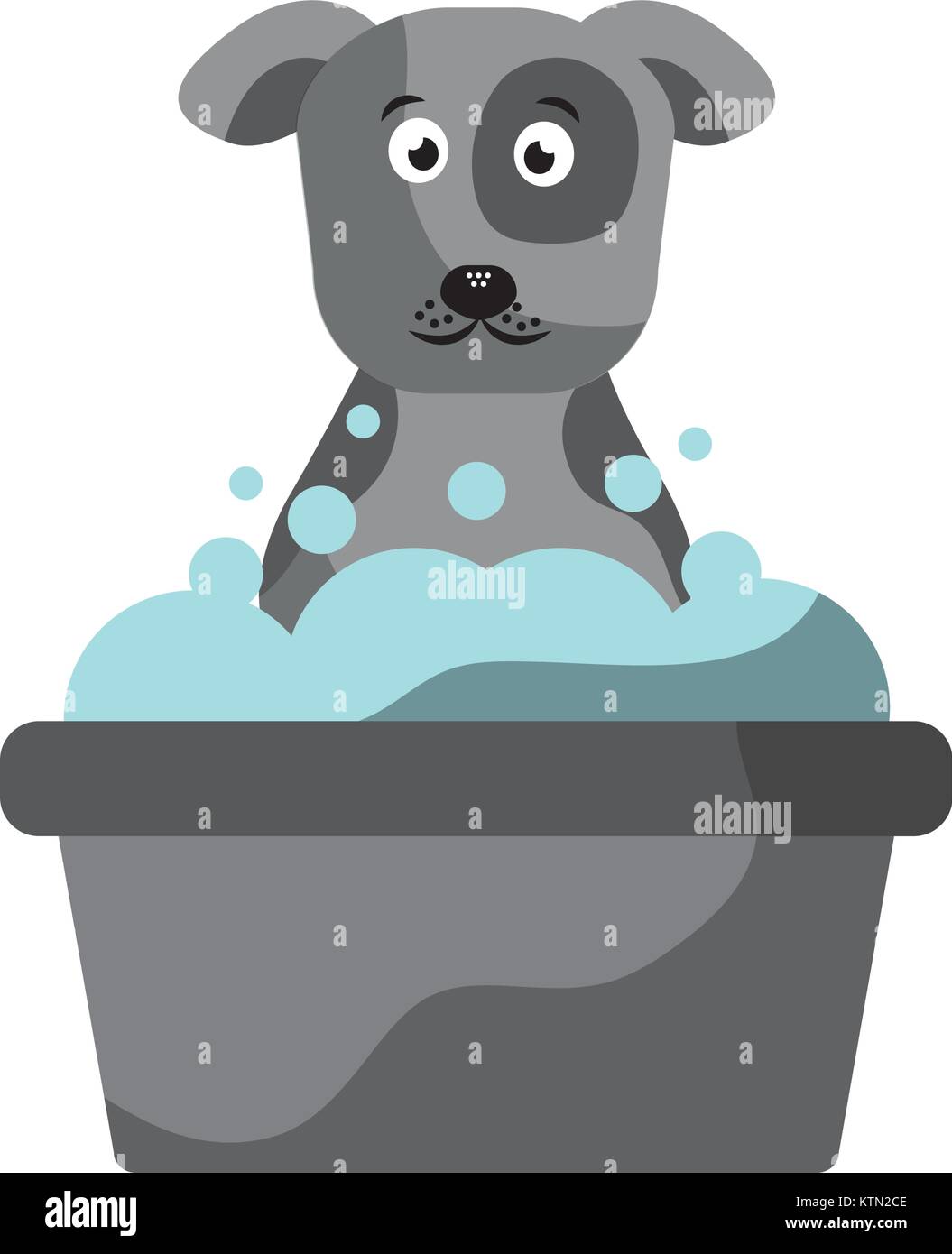 cartoon dog grooming foam clean vector illustration Stock Vector Image ...