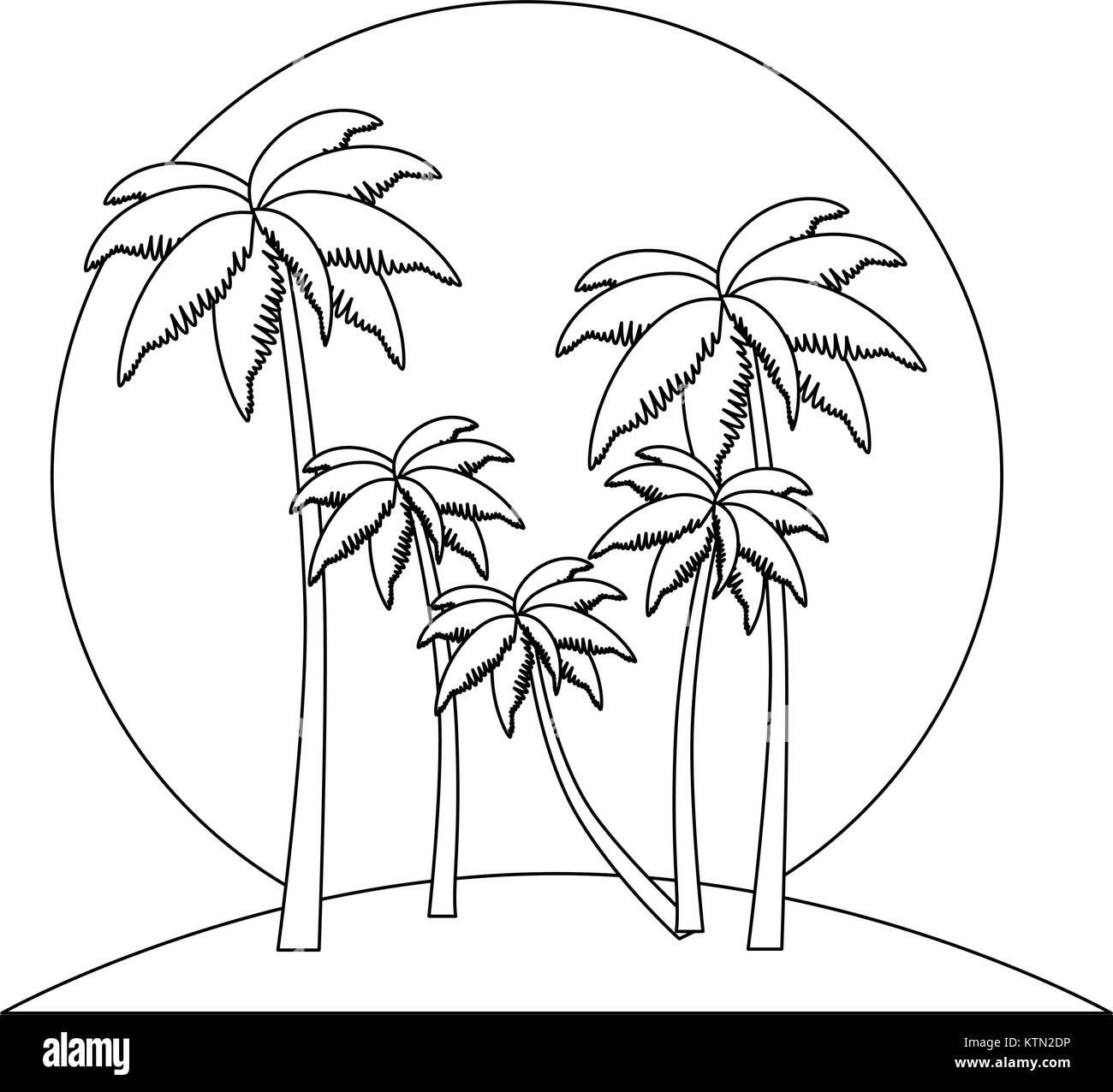 tropical palm trees scene vector illustration design Stock Vector Image ...