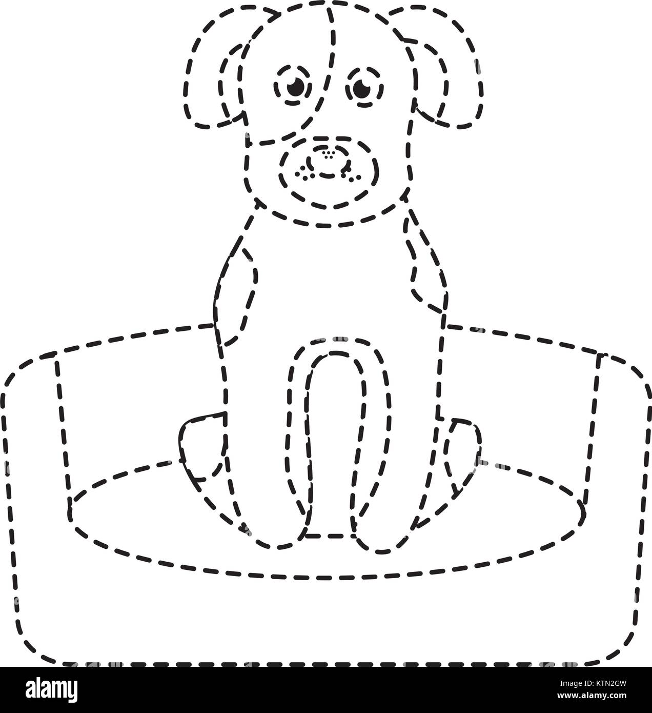 pet dog sitting animal domestic vector illustration Stock Vector Image ...