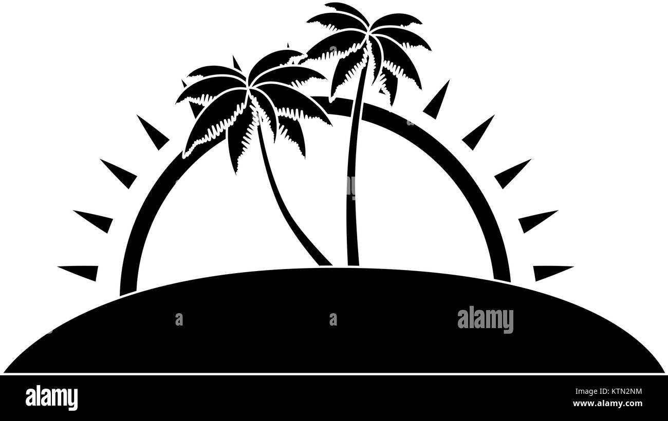 tropical palm trees scene vector illustration design Stock Vector Image ...