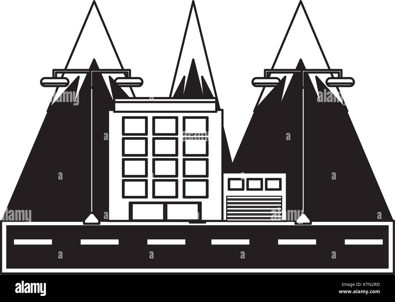 road with city buildings Stock Vector Image & Art - Alamy