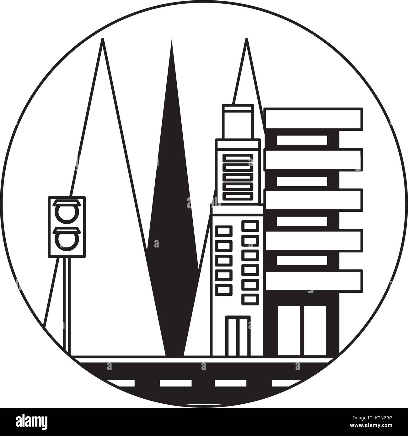 road with city buildings Stock Vector Image & Art - Alamy