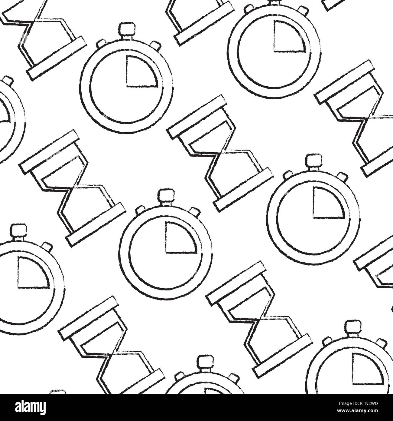 business time stopwatch hourglass sand seamless pattern vector ...