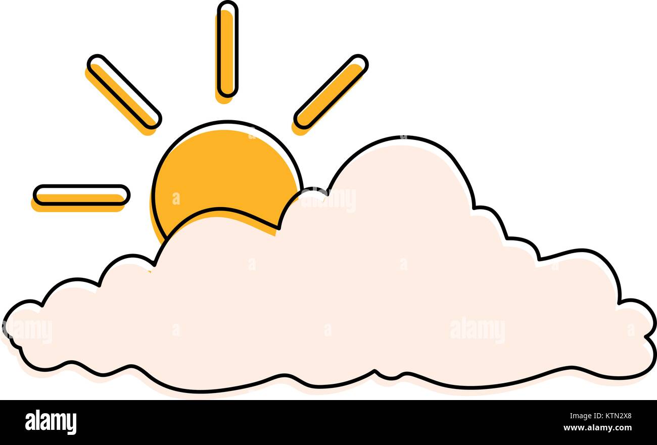 natural cloud with sun vector illustration design Stock Vector Image ...