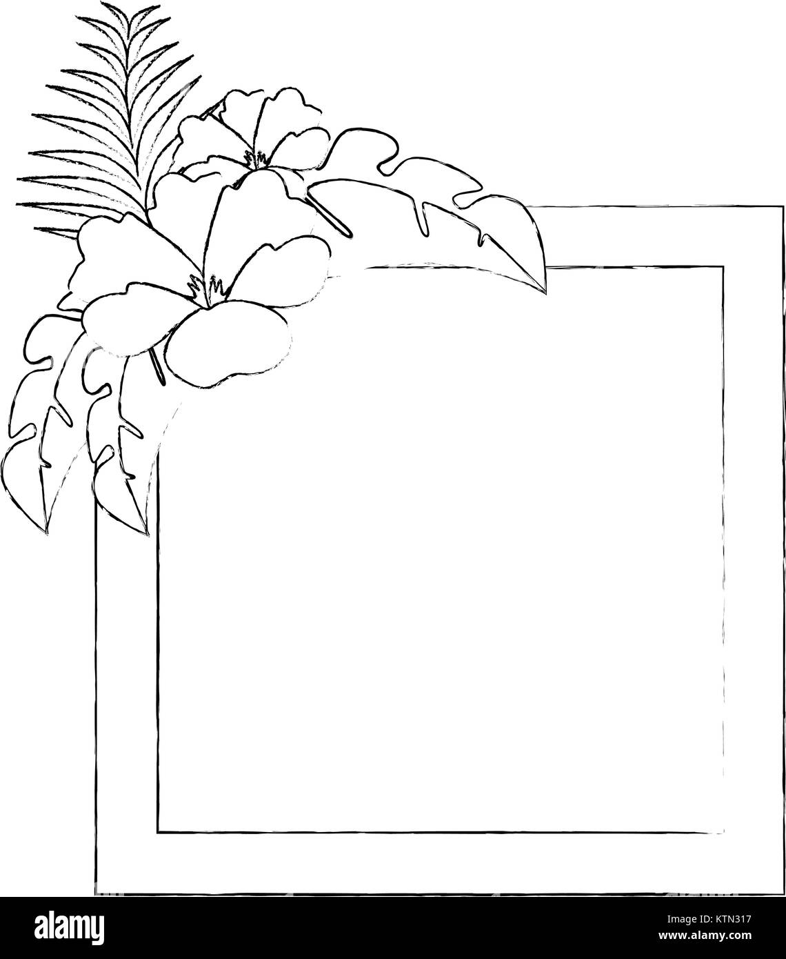 exotic and tropical flower frame vector illustration design Stock ...