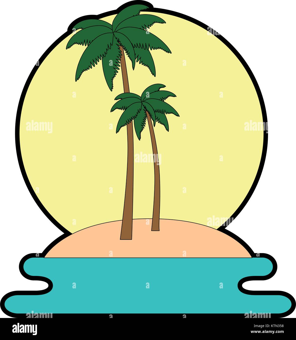 tropical palm trees scene vector illustration design Stock Vector Image ...