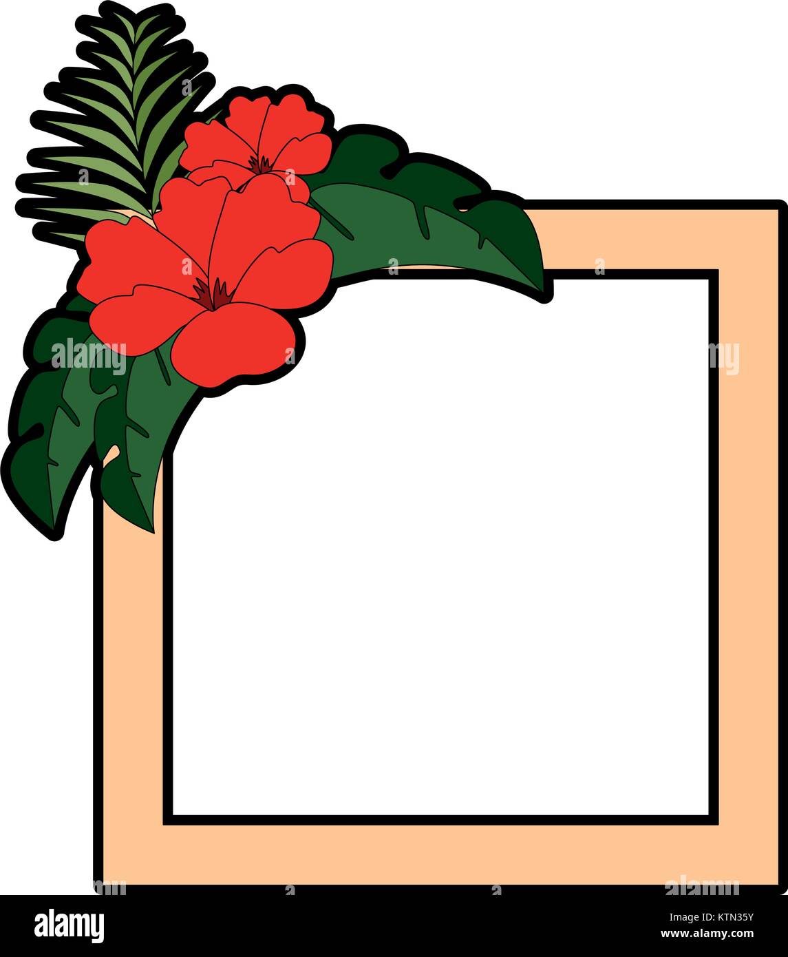 exotic and tropical flower frame vector illustration design Stock ...