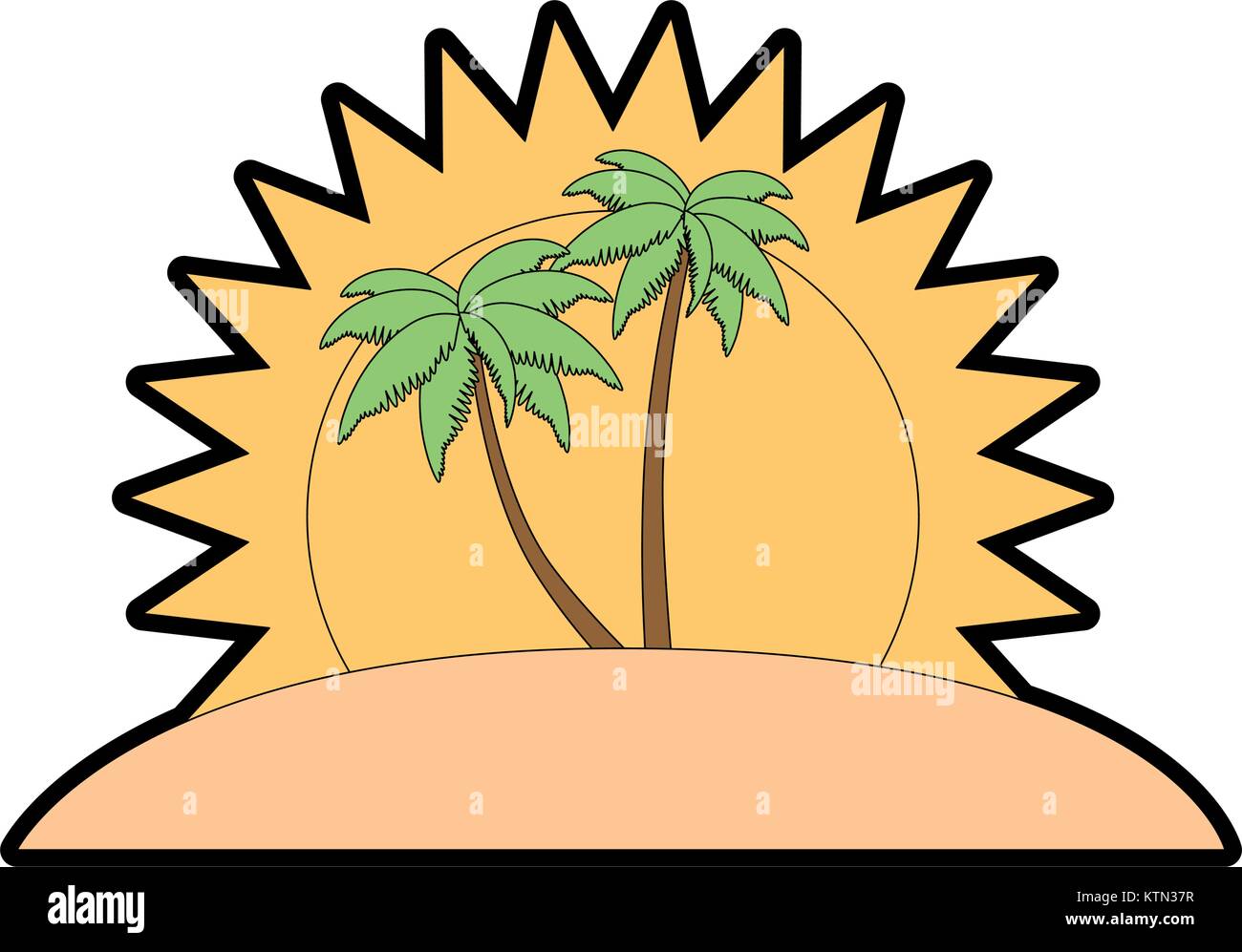 tropical palm trees scene vector illustration design Stock Vector Image ...