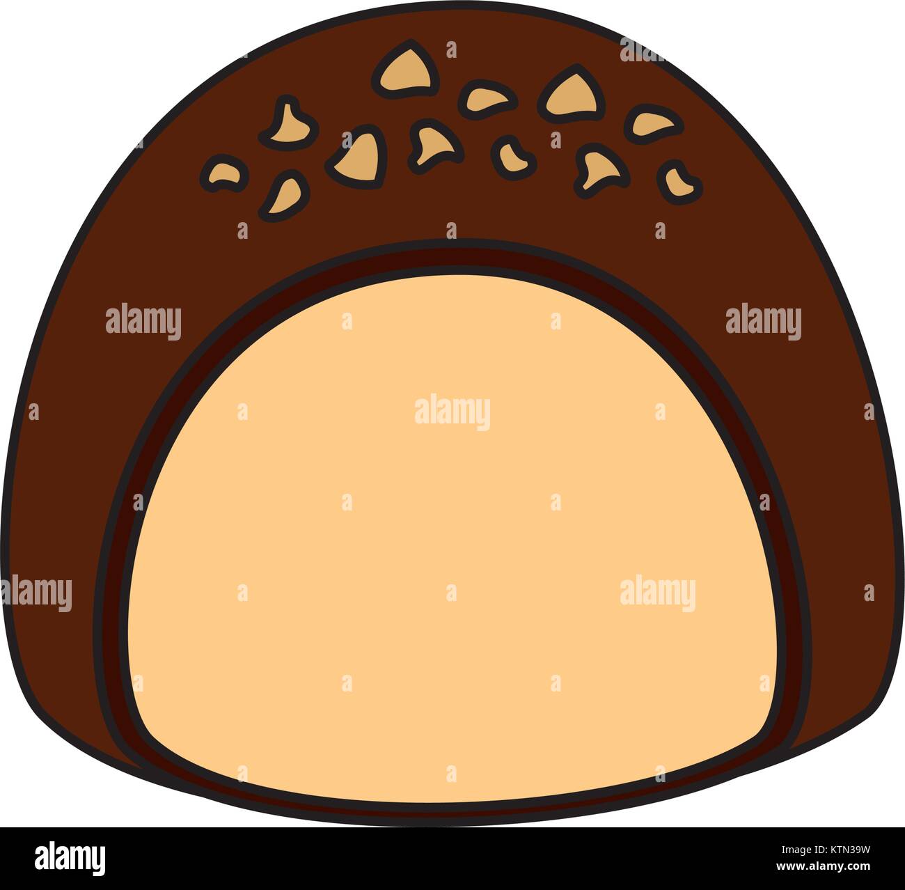 chocolate candy chips sweet dessert icon vector illustration Stock ...