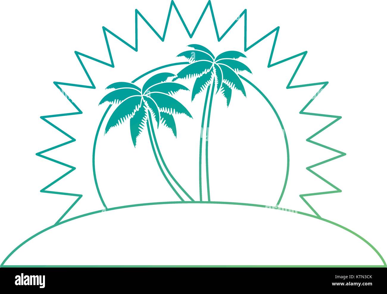 tropical palm trees scene vector illustration design Stock Vector Image ...