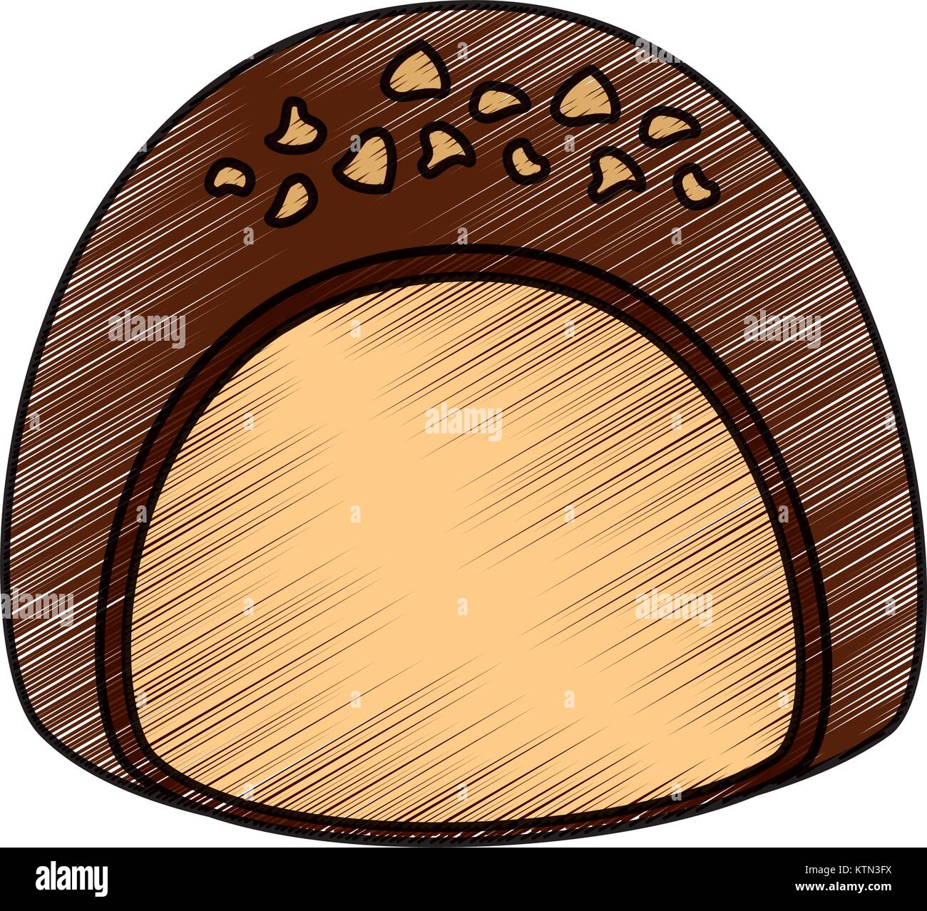 chocolate candy chips sweet dessert icon vector illustration Stock ...