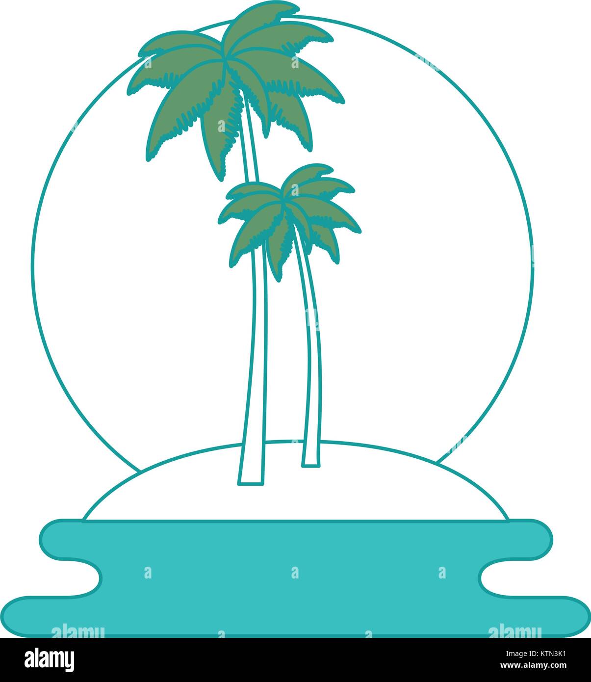 tropical palm trees scene vector illustration design Stock Vector Image ...