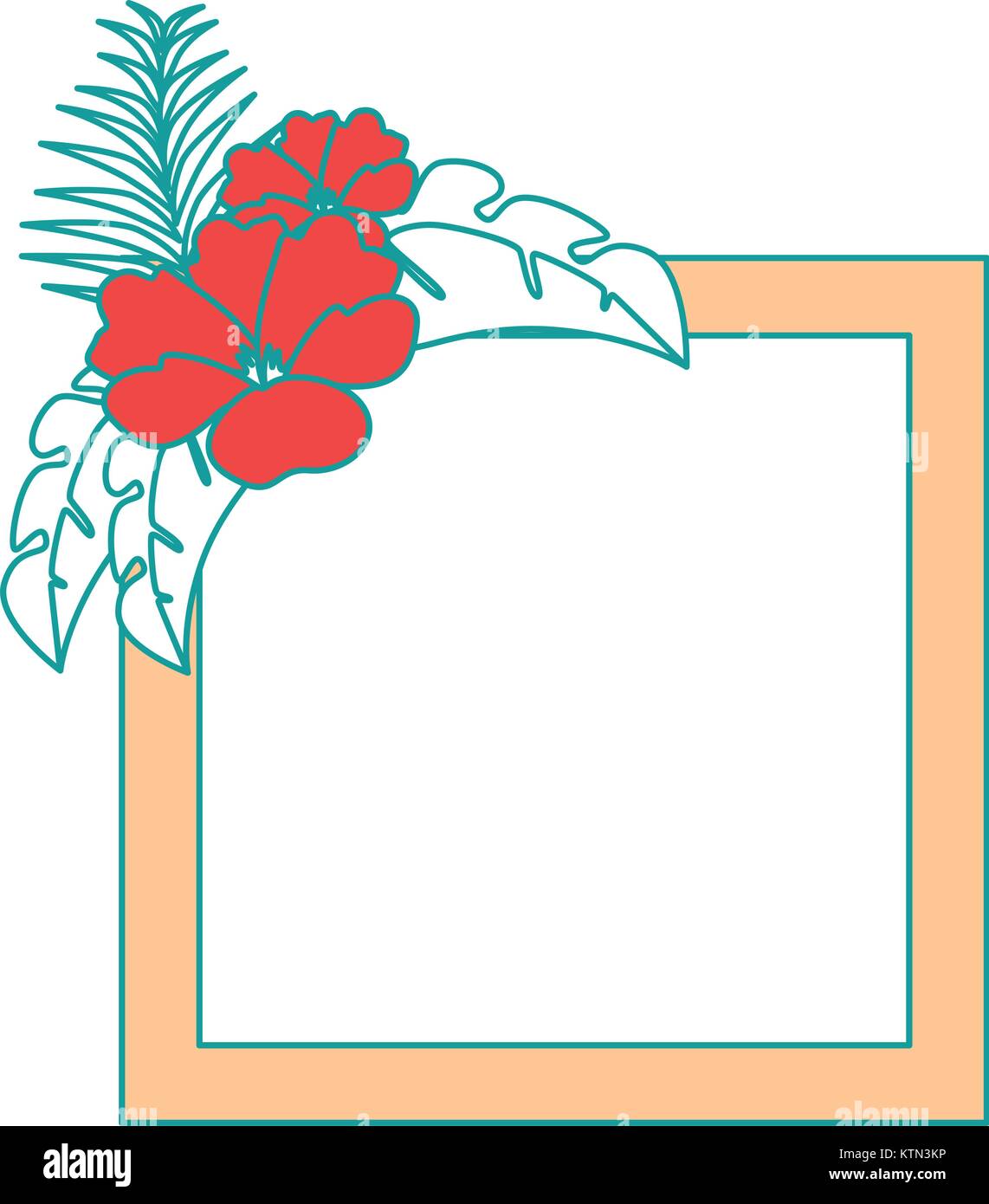 exotic and tropical flower frame vector illustration design Stock ...