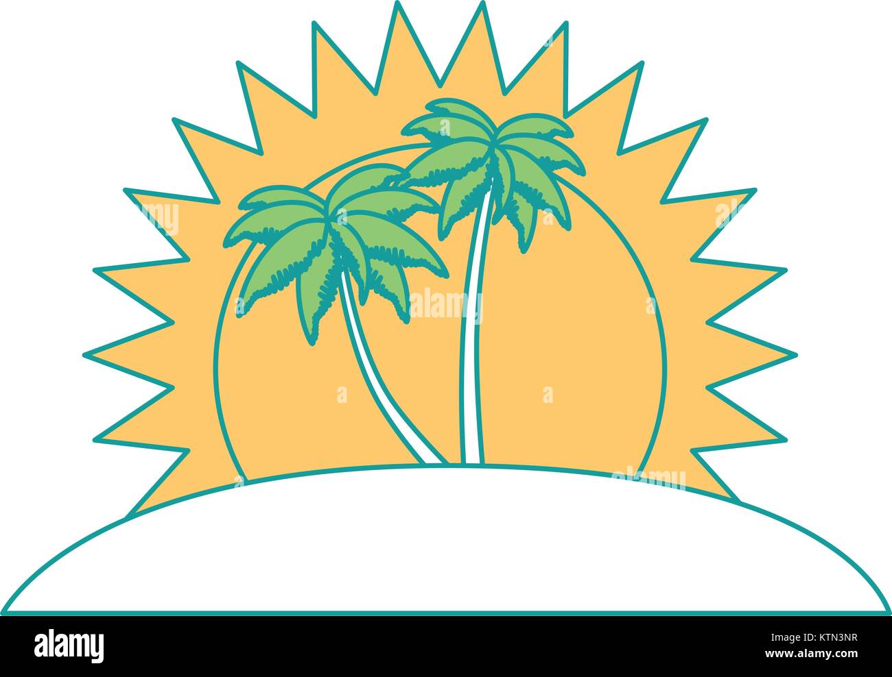 tropical palm trees scene vector illustration design Stock Vector Image ...