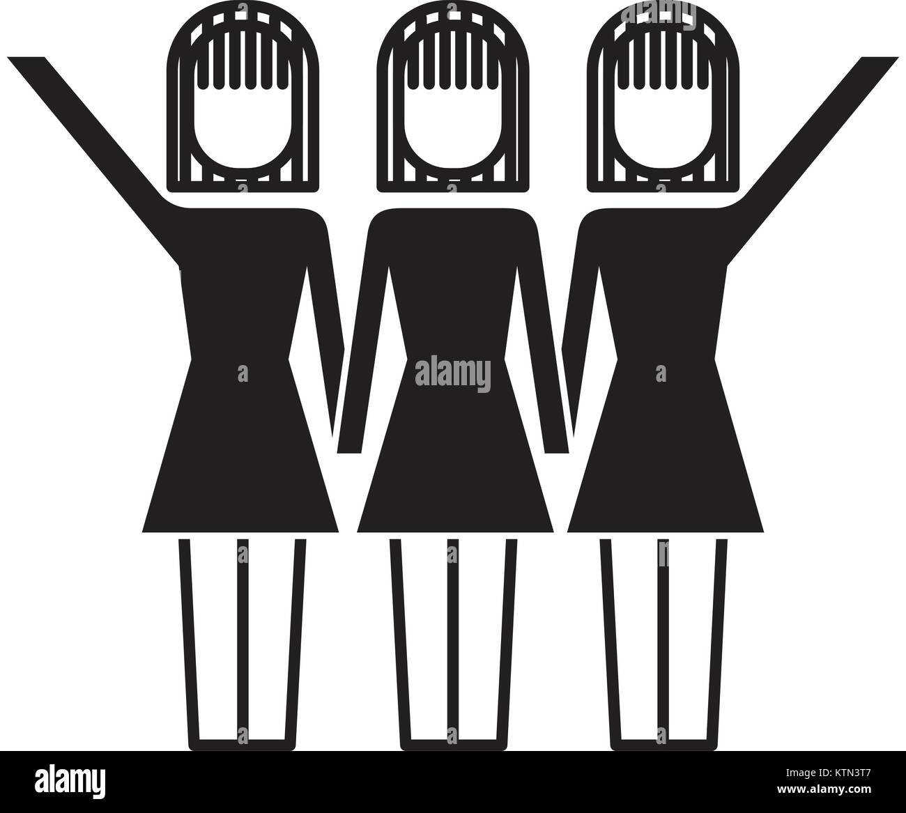 three women holding hands teamwork successful vector illustration Stock ...