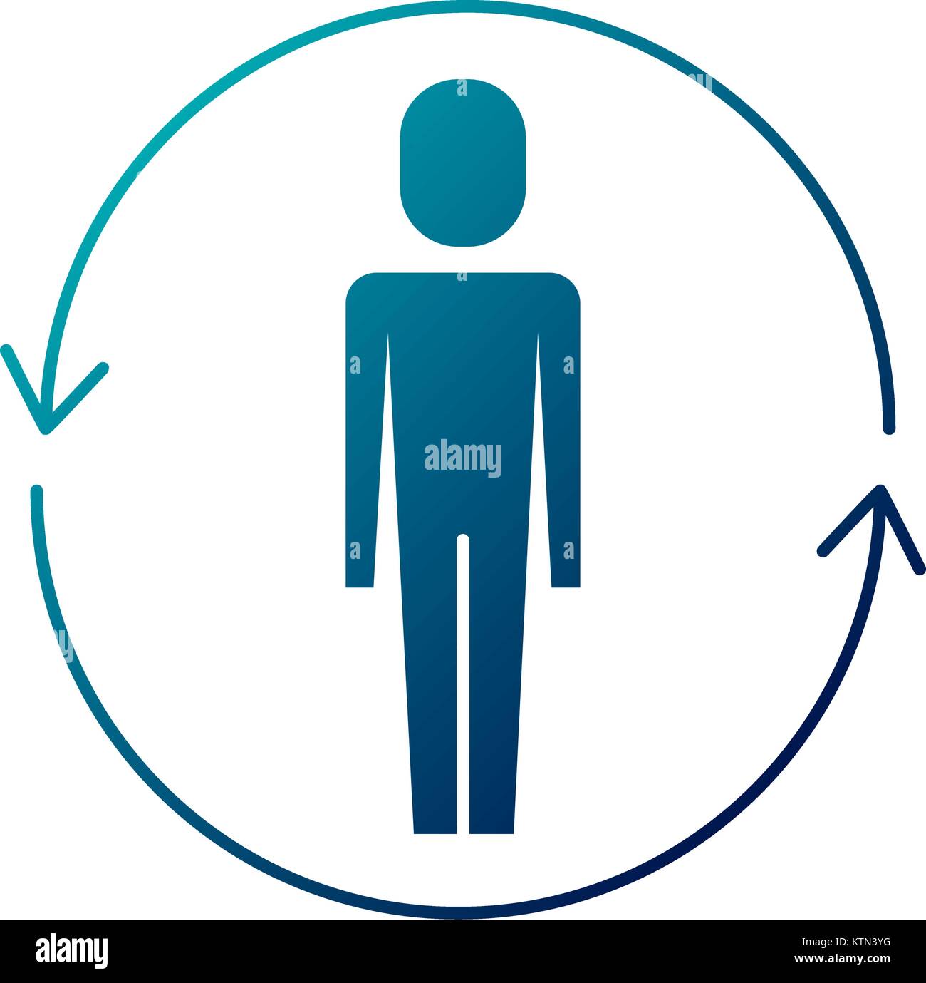 businessman with arrows around solution vector illustration blue image ...