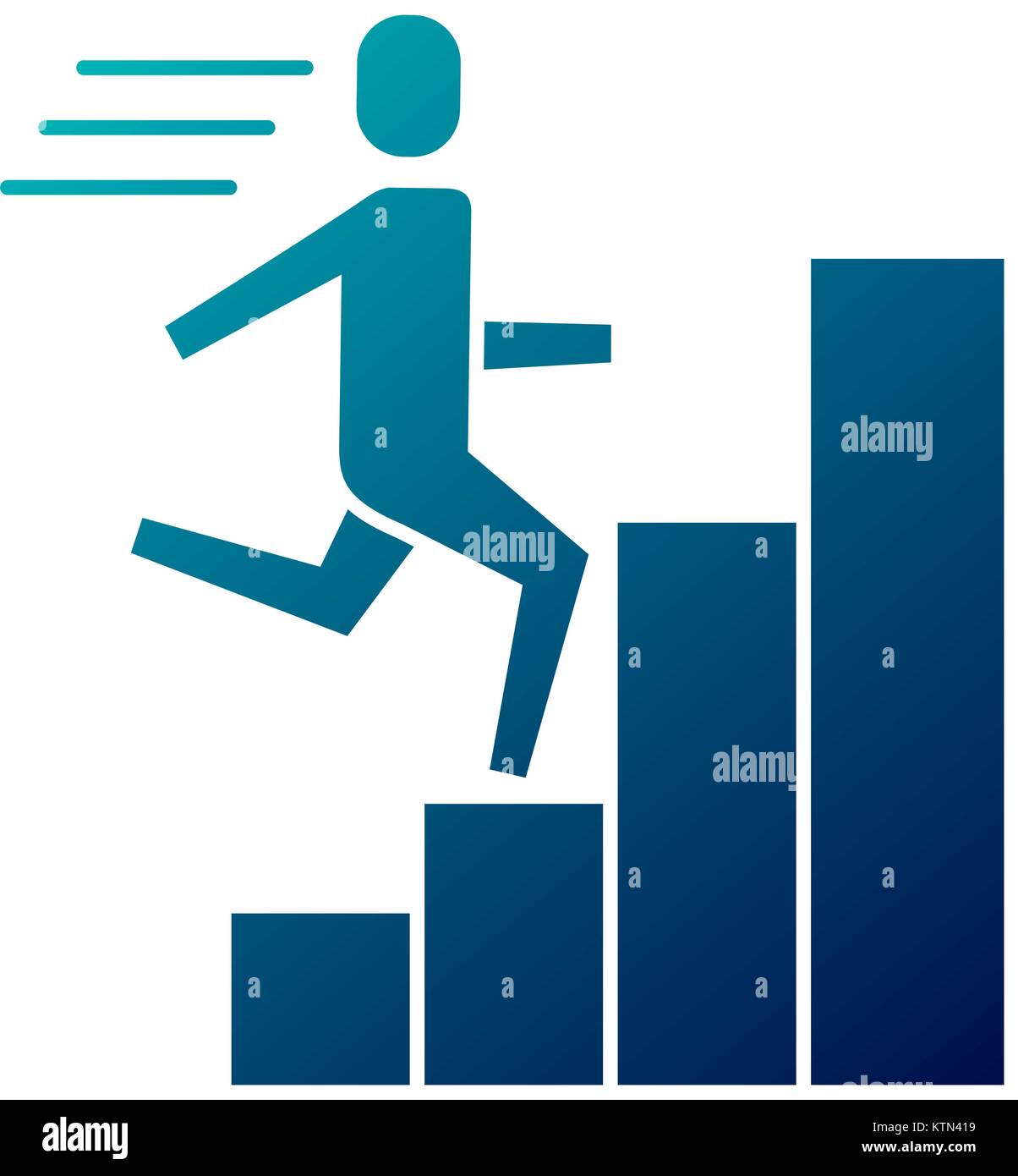 Man climbing bar chart Stock Vector Images - Alamy
