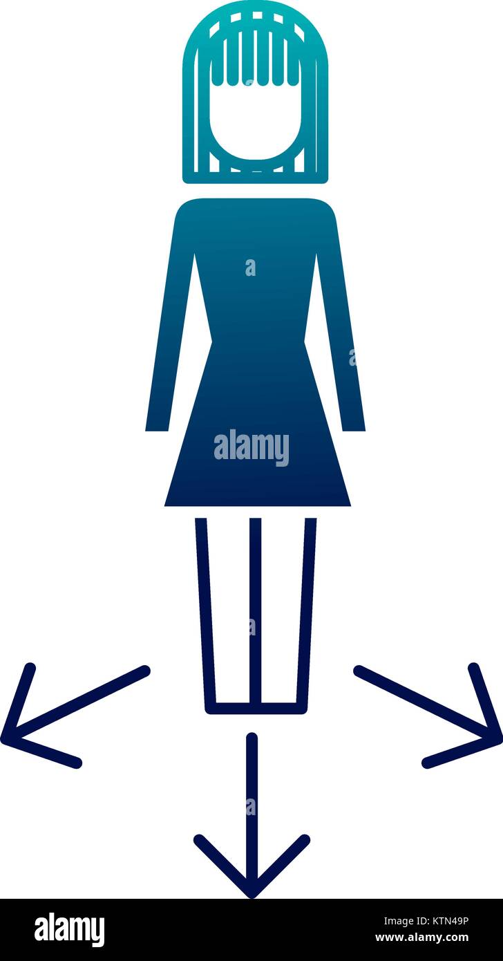 businesswoman options arrows direction choise vector illustration Stock ...