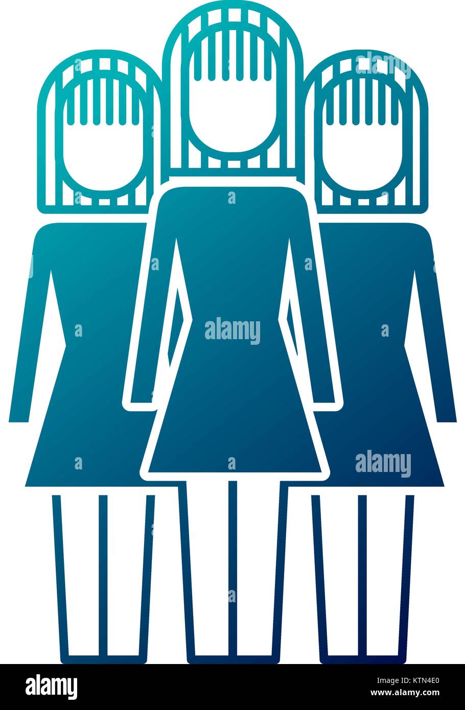 three women group teamwork successful vector illustration Stock Vector ...