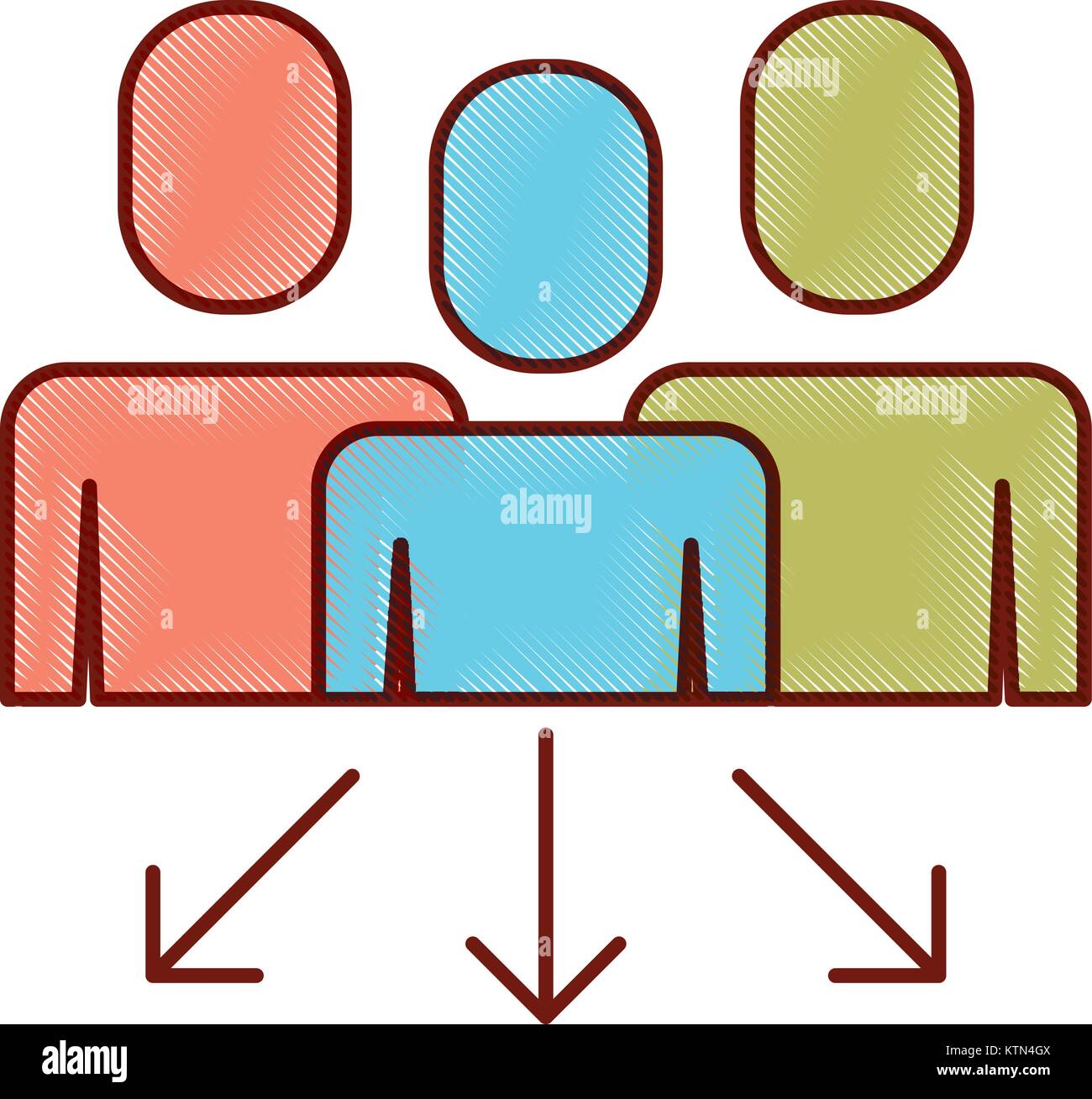 teamwork people group progress arrows vector illustration Stock Vector ...