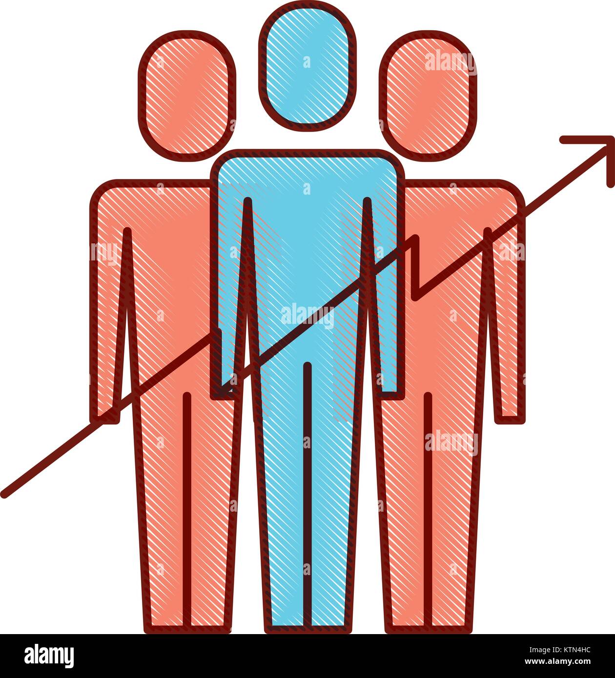 teamwork people group progress arrows vector illustration Stock Vector ...