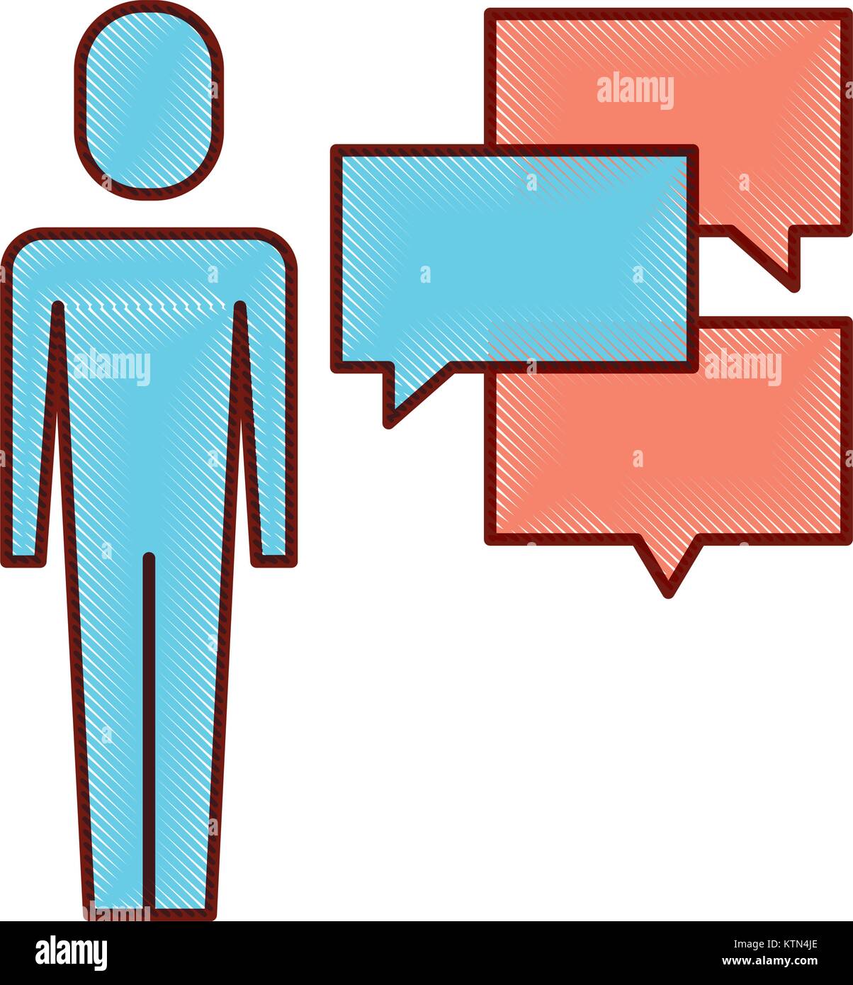 businessman with speech bubbles communication vector illustration Stock Vector Image & Art - Alamy