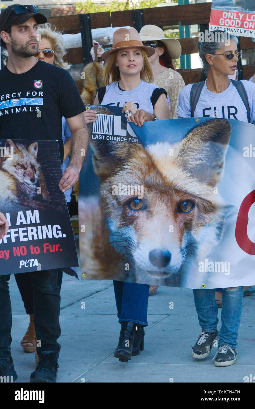 Mena Suvari marches in an anti-fur protest during 'Fur-Free Friday ...