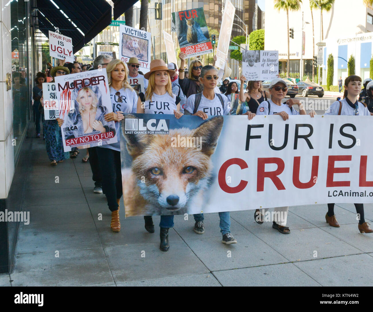 Mena Suvari marches in an anti-fur protest during 'Fur-Free Friday ...