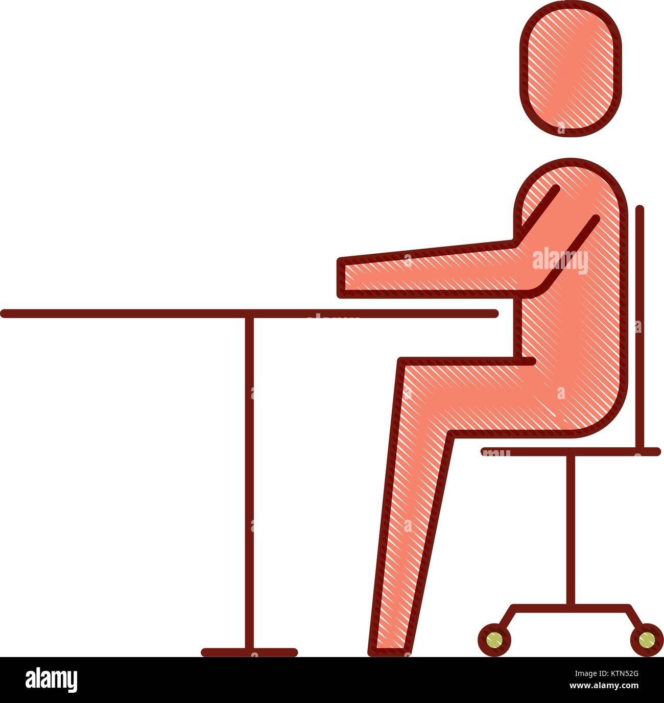 Cartoon Businessman Sitting Work Desk High Resolution Stock Photography ...