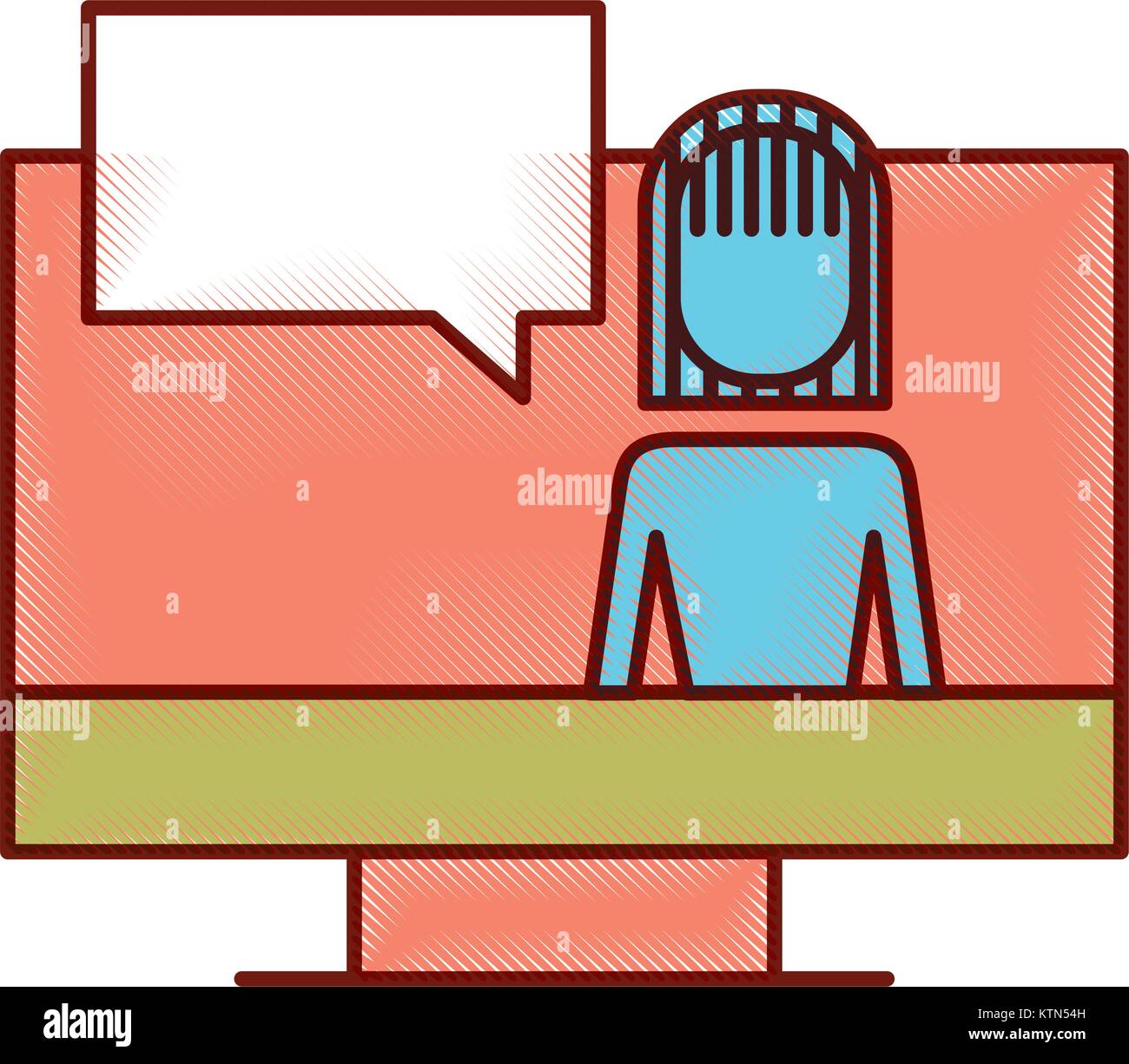 businesswoman on screen laptop discussion chat Stock Vector Image & Art ...