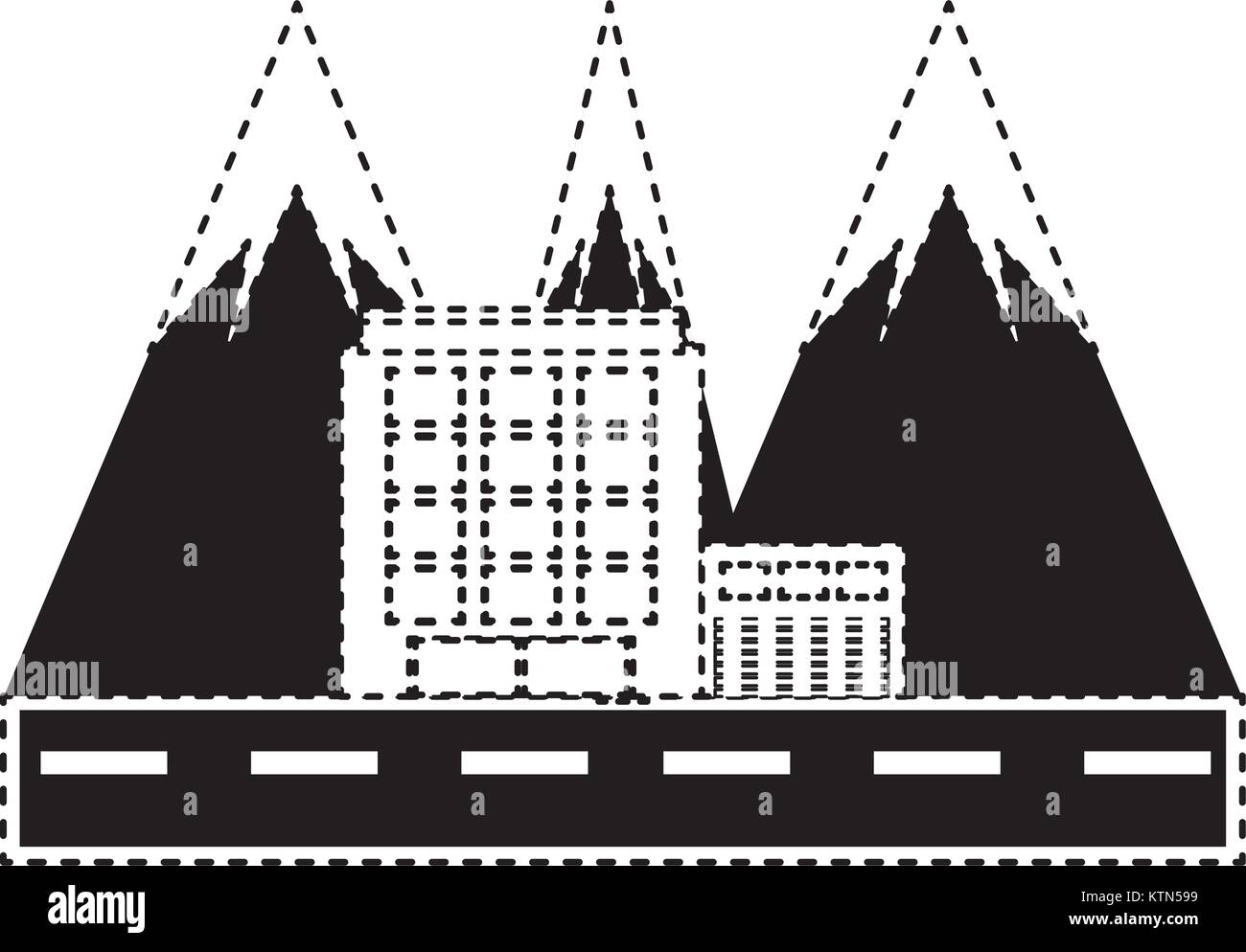 road with city buildings Stock Vector Image & Art - Alamy