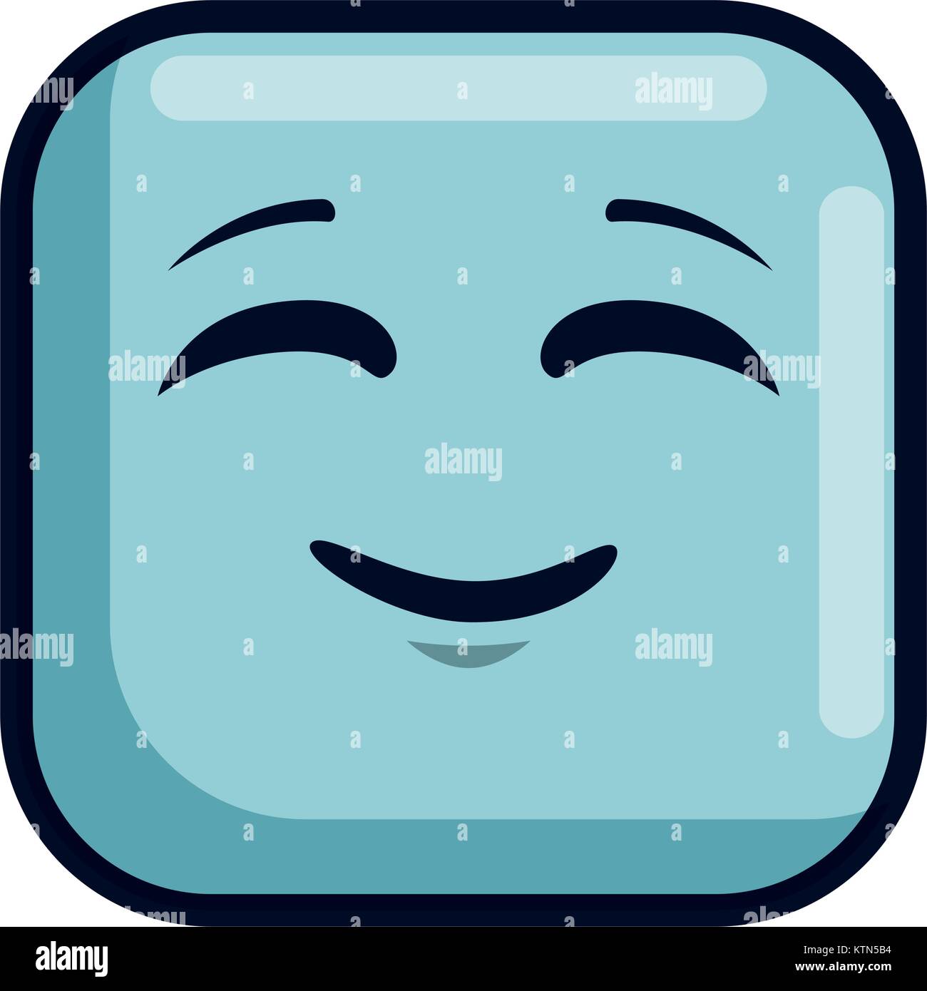 happy emoji square character vector illustration design Stock Vector ...