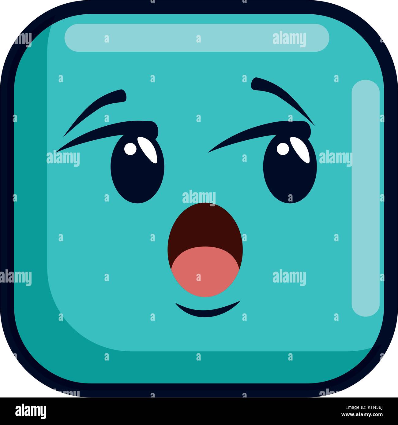 terrified face emoji character vector illustration design Stock Vector ...