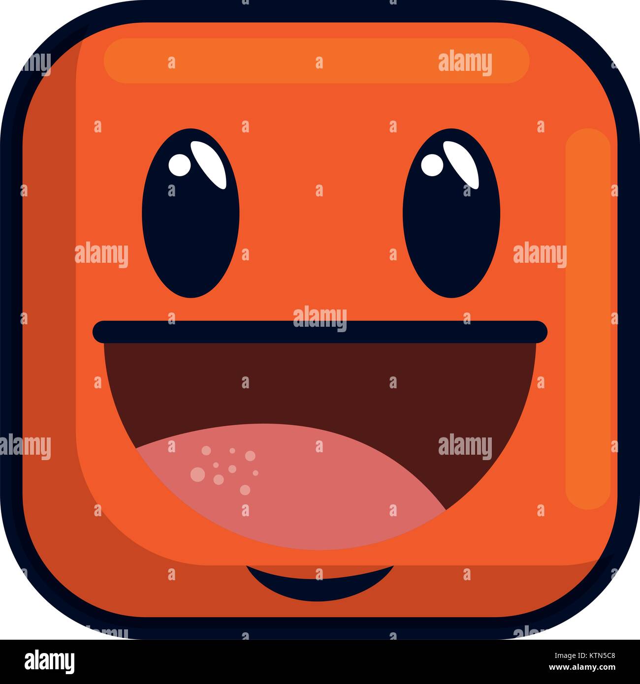 happy emoji square character vector illustration design Stock Vector ...