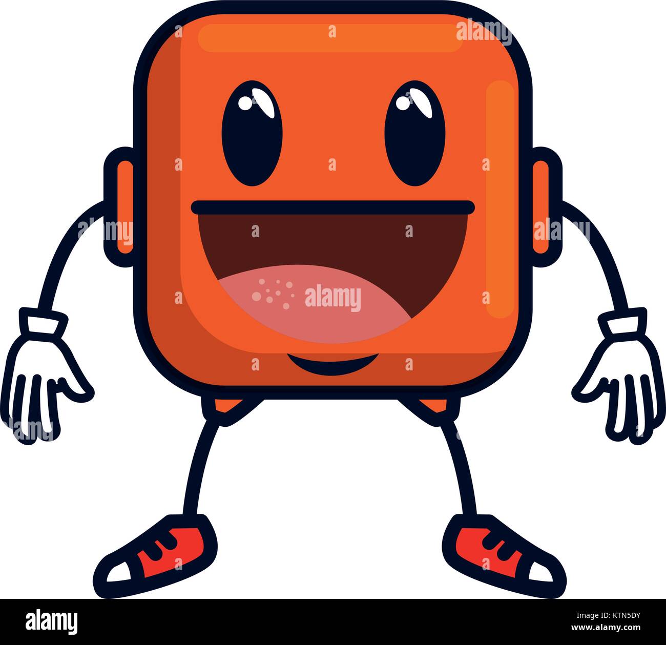 happy emoji square character vector illustration design Stock Vector ...