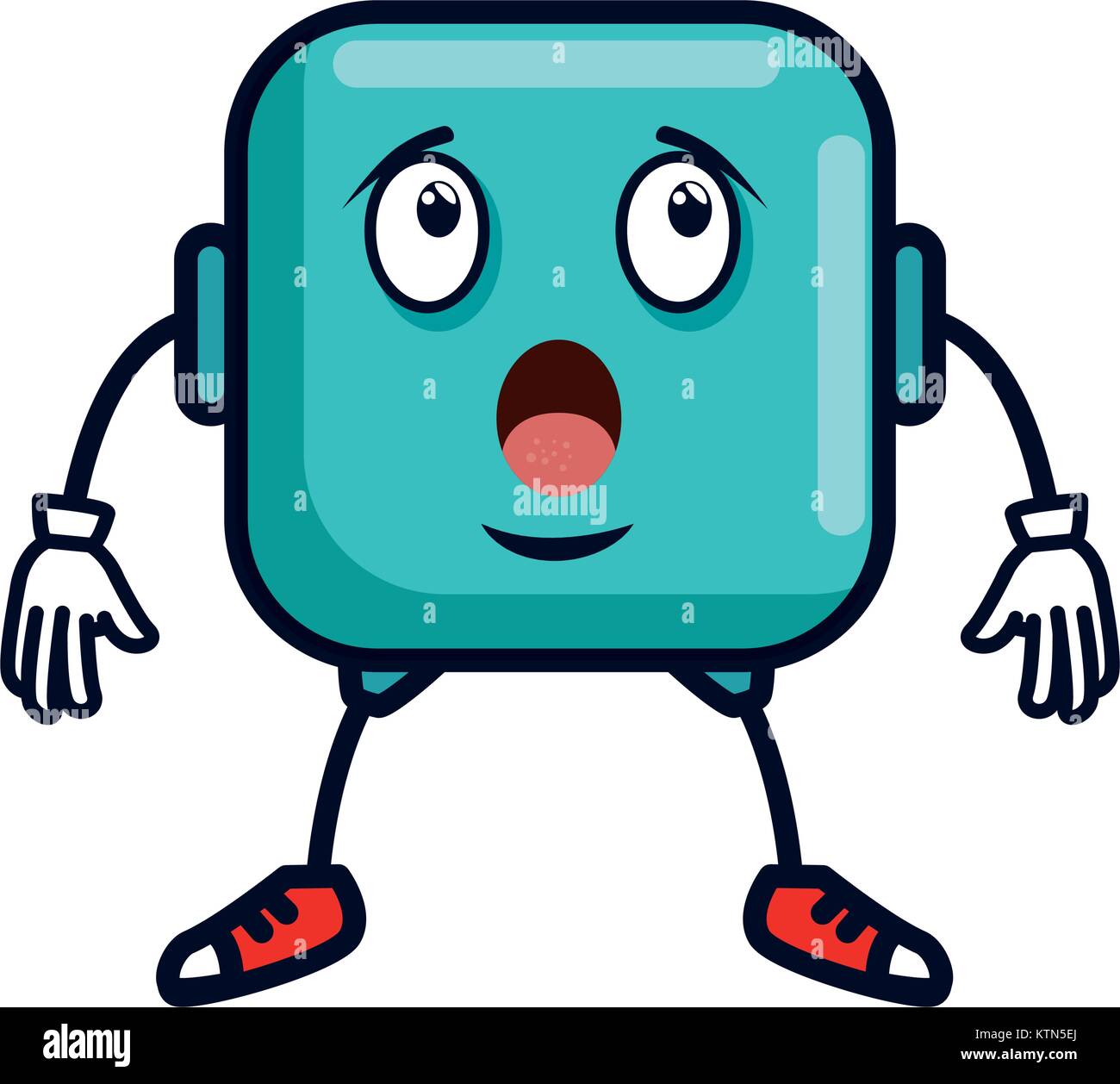 terrified face emoji character vector illustration design Stock Vector ...