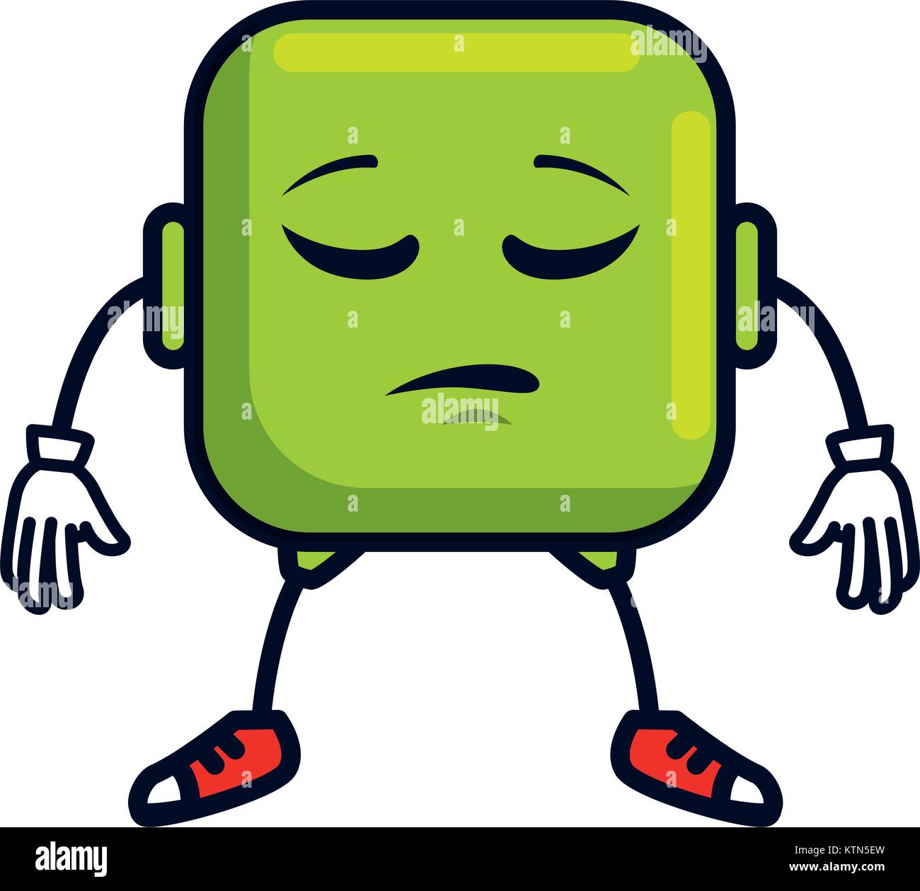 sad face emoji character vector illustration design Stock Vector Image ...