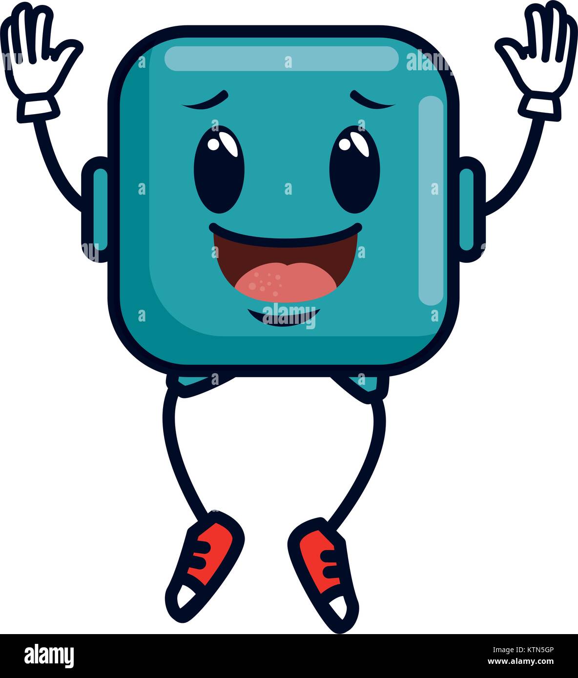 happy emoji square character vector illustration design Stock Vector ...