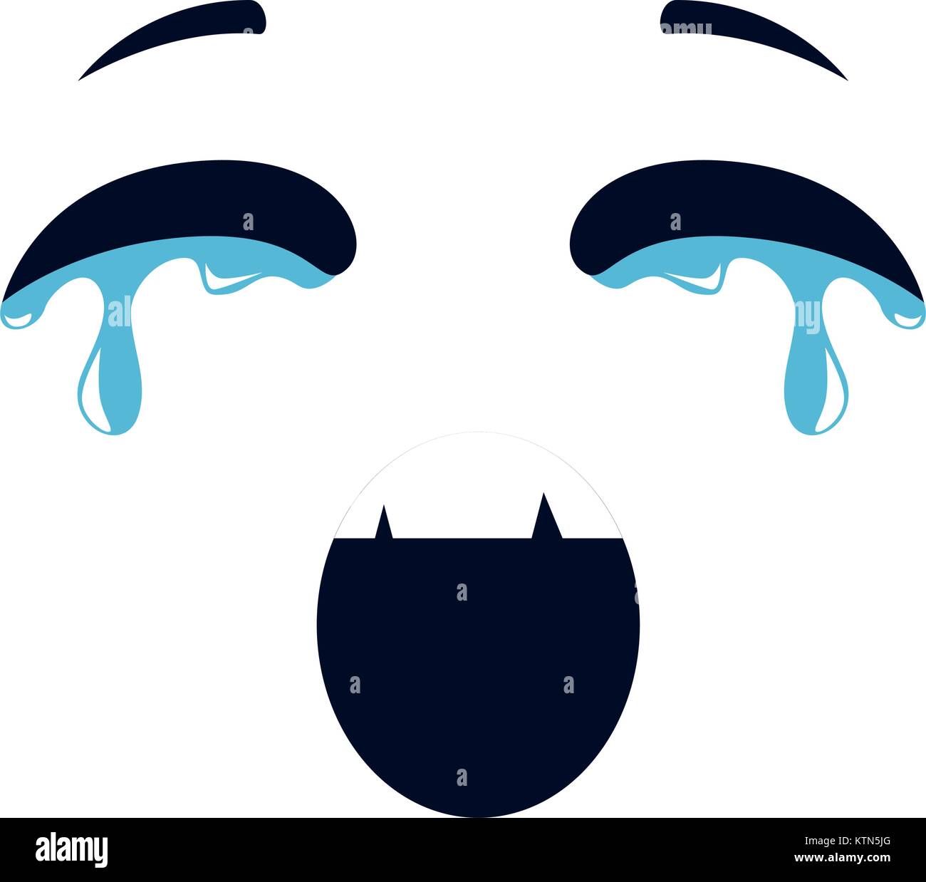 crying face emoji character vector illustration design Stock Vector ...