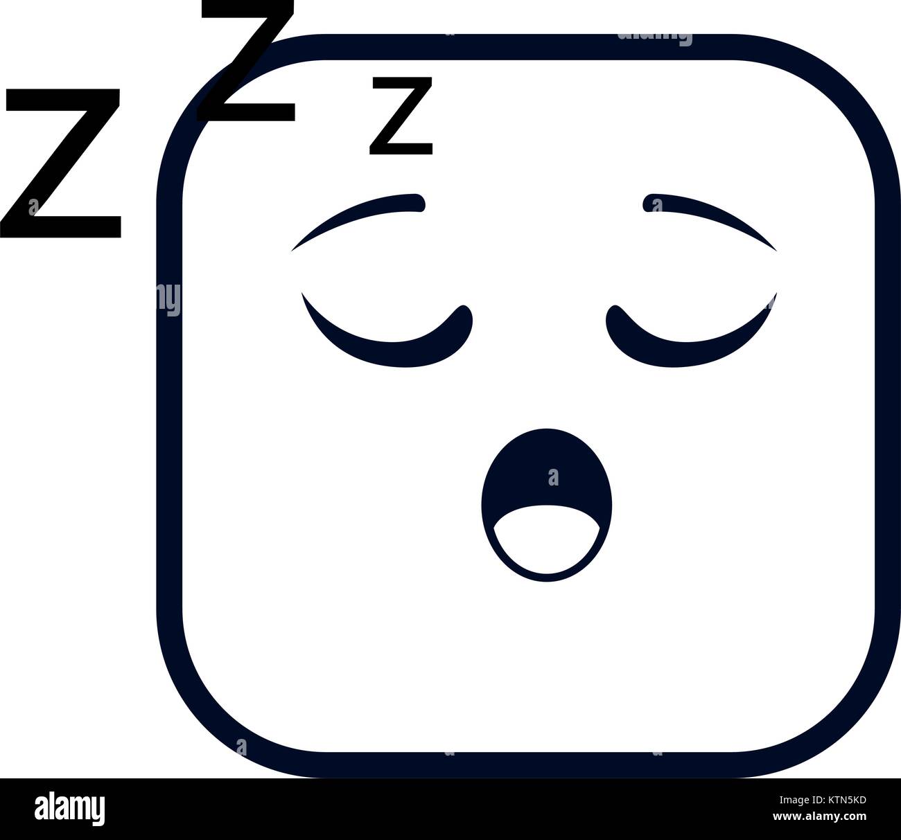 asleep face emoji character vector illustration design Stock Vector ...