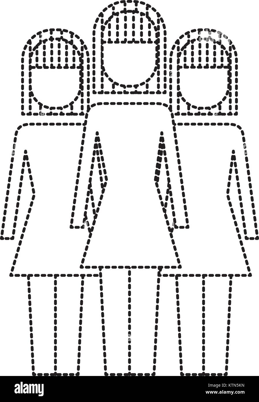 standing group female team work people Stock Vector Image & Art - Alamy